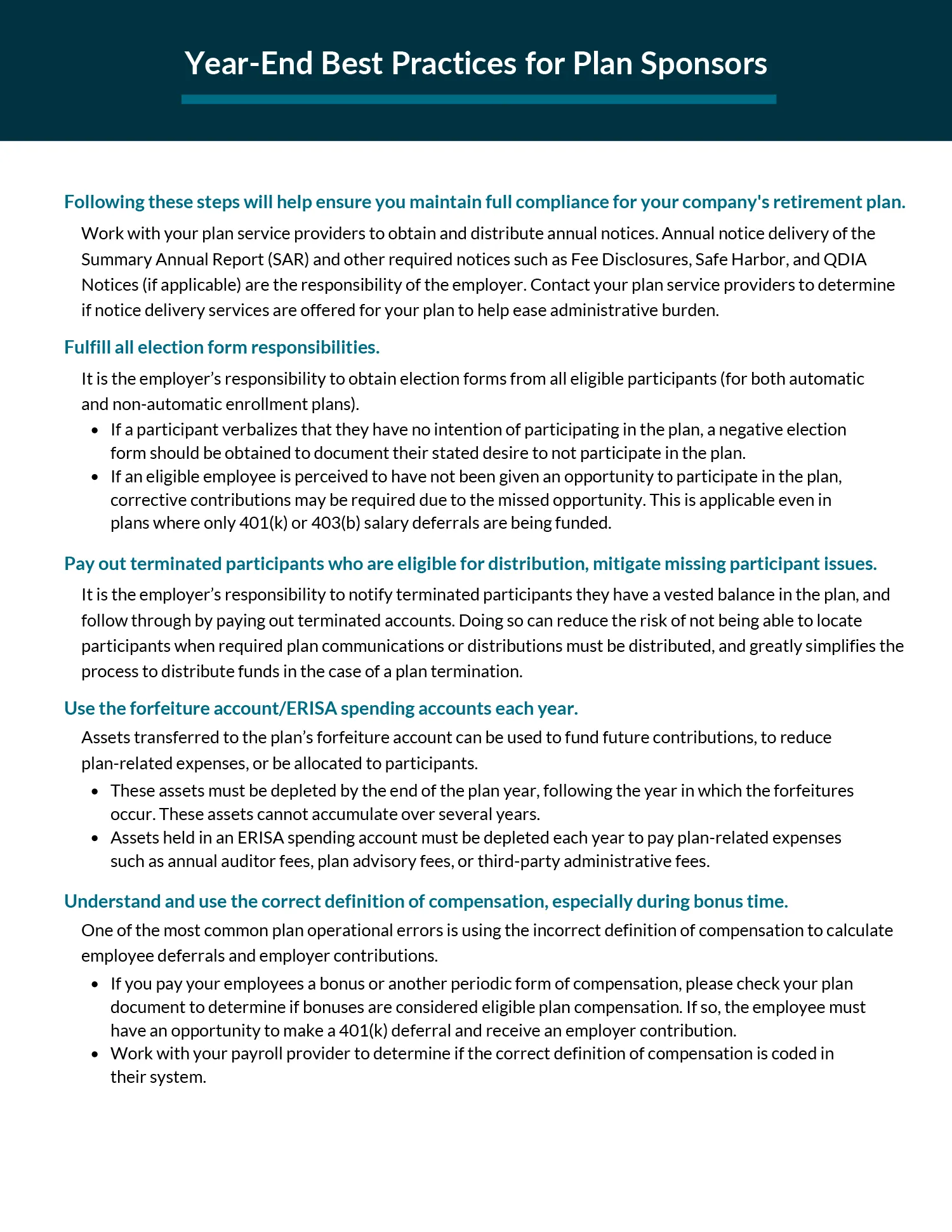 Year-End Best Practices - INTAC